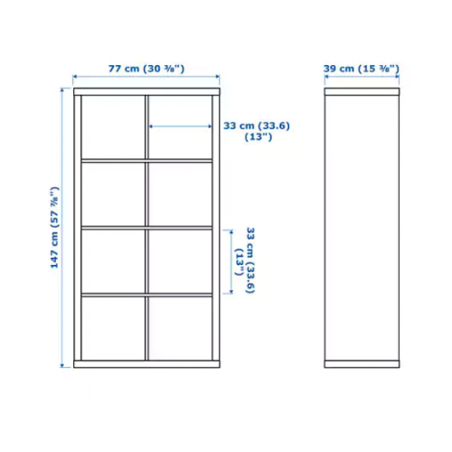 IKEA KALLAX Shelving unit with 2 inserts White Stained Oak Effect Living Room Urban Sales